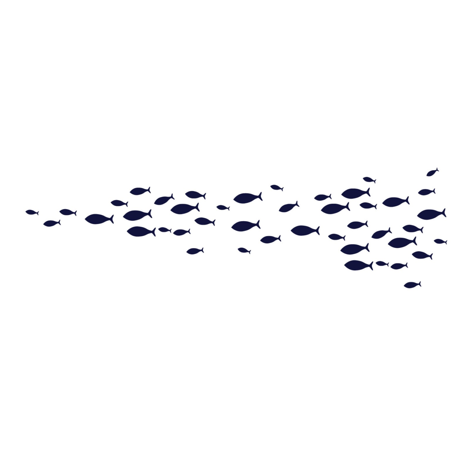 SMALL School of Simple Fish - Wall Decal Custom Vinyl Art Stickers - Etsy