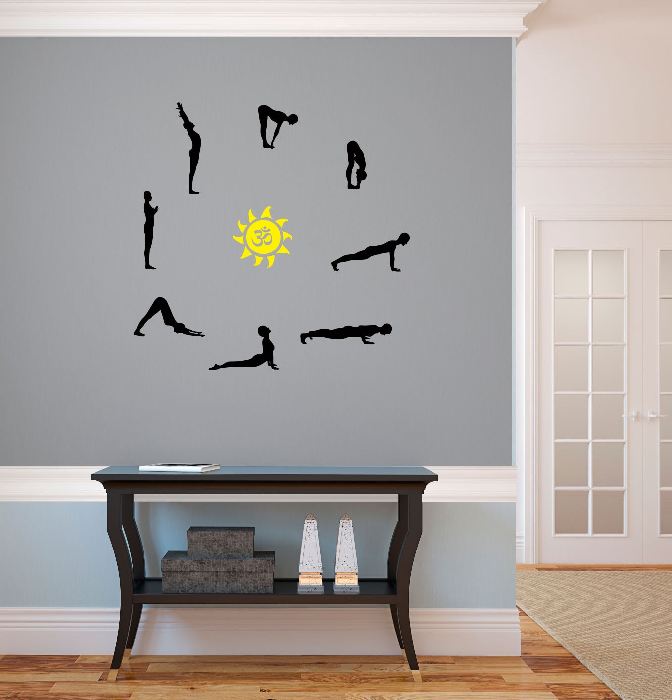 Yoga Posture Silhouettes (small) - Wall Decal Custom Vinyl Art Stickers ...