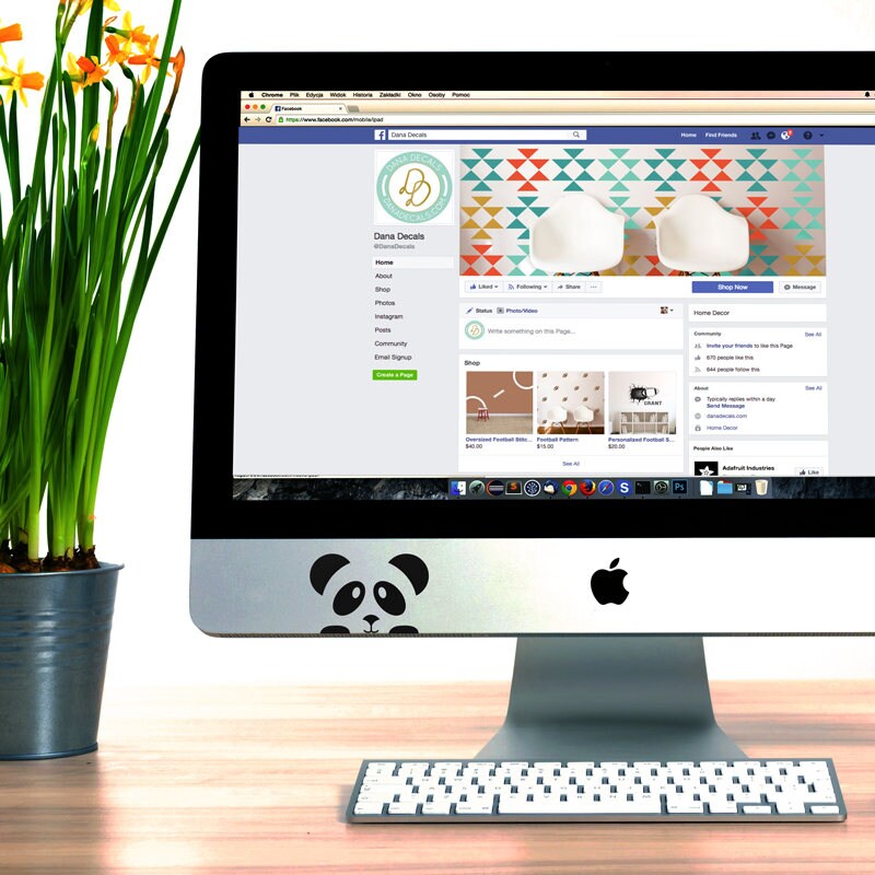 Little Peeking Panda Face Decal Panda Bear Sticker Vinyl | Etsy