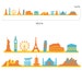 World Landmarks Border (12 Landmarks) - Wall Decal Custom Vinyl Art ...