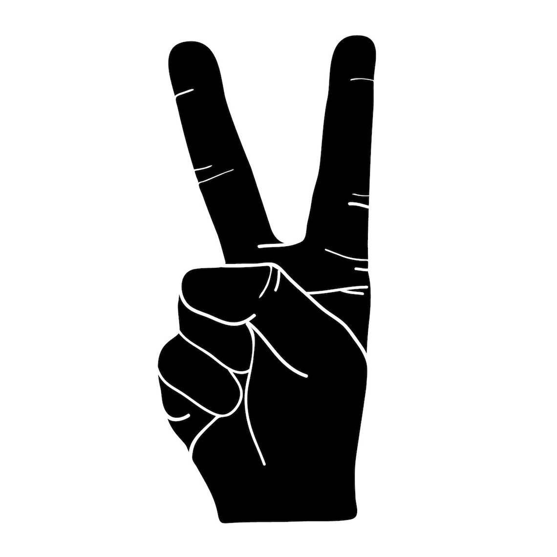 Peace Hand Sign Silhouette Wall Decal Custom Vinyl Art | Etsy