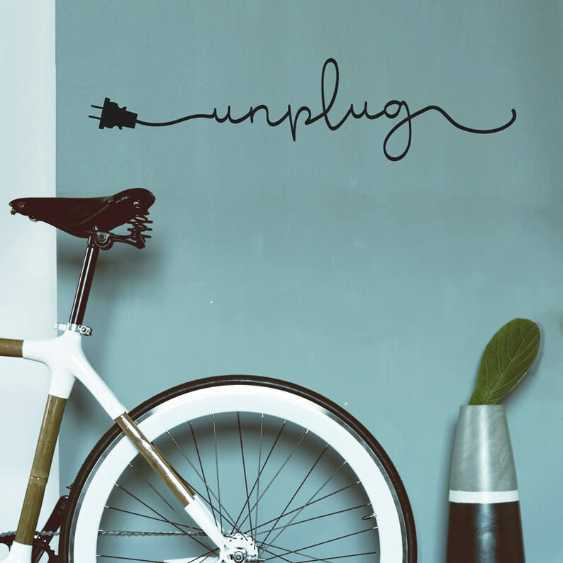 Unplug Quote Vinyl Wall Decal Art Sticker Quote Vinyl Decal - Etsy