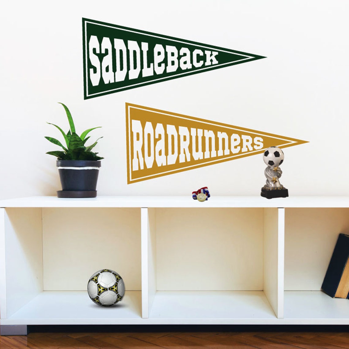 Personalized Sports Pennant Custom Team Name Vinyl Wall | Etsy