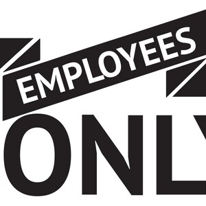 Employees Only Decorative Business Sign - Modern Vinyl Quote Wall Decal ...