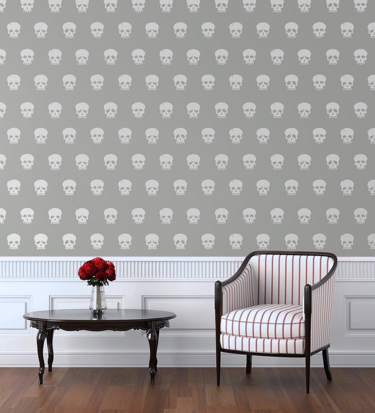 Skull Face Pattern Wall Decals - Gothic Halloween Decor - Etsy