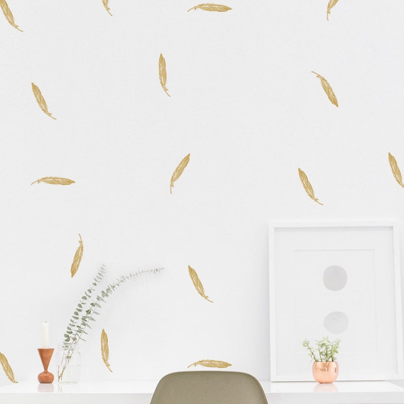 Feather Pattern Wall Decal Repeatable Wall Art Wall Decal | Etsy