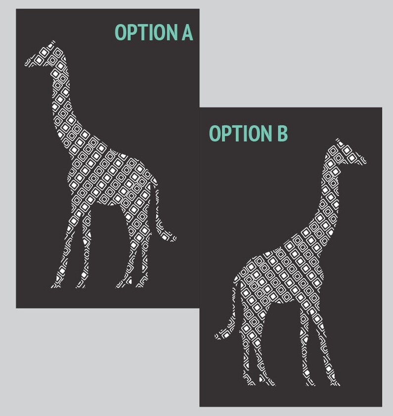 Modern Shapes Giraffe Vinyl Wall Art Decal Custom Stickers - Etsy