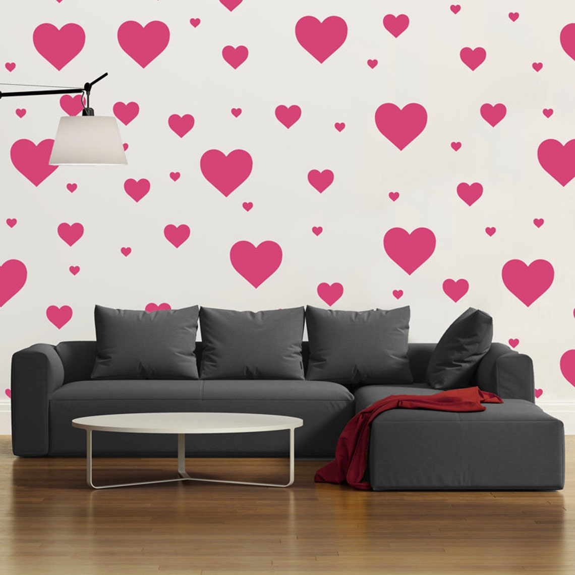 Multi-size Heart Wall Pattern Decal Wall Decal Custom Vinyl - Etsy