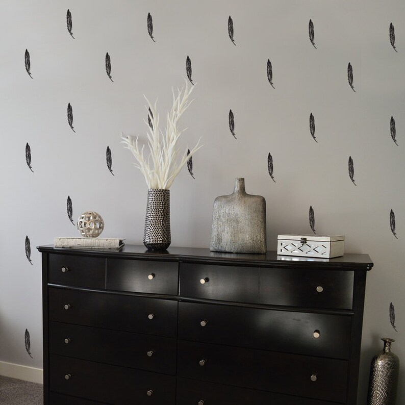 Feather Pattern Wall Decal Repeatable Wall Art Wall Decal - Etsy