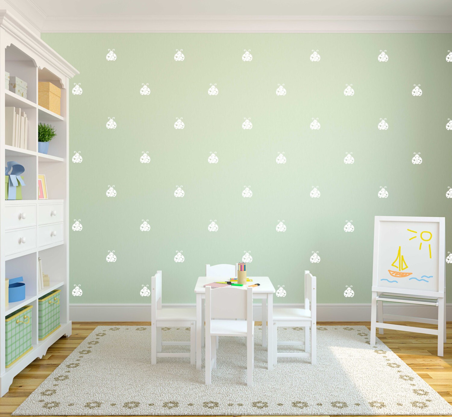 Ladybug Repeatable Decal - Repeatable Wall Decal Custom Vinyl Art ...