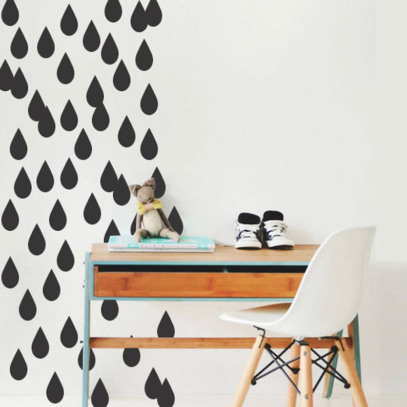 Raindrop Repeatable Pattern Vinyl Wall Decal Raindrop - Etsy