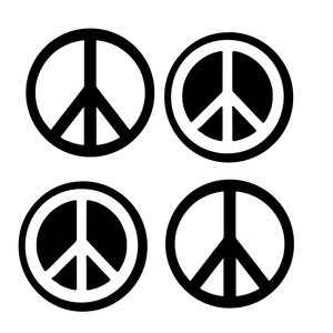 Simple Small Peace Sign Collection - Wall Decal Custom Vinyl Art ...