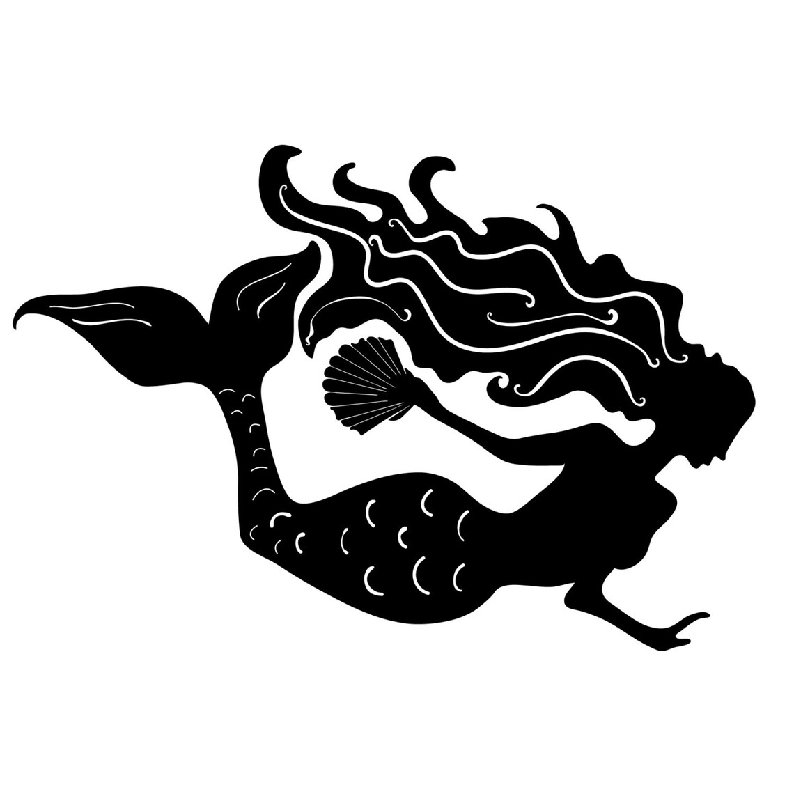 Mermaid Decal With Sea Shell for Bathrooms and Kids Rooms - Etsy