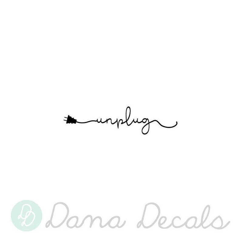 Unplug Quote Vinyl Wall Decal Art Sticker Quote Vinyl Decal | Etsy