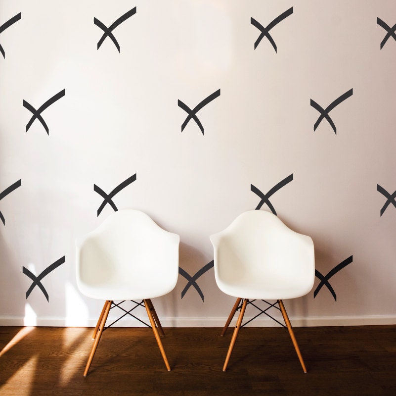 Simple X Pattern -wall Art Vinyl Minimalistic Decal Dorm Decor Pattern ...