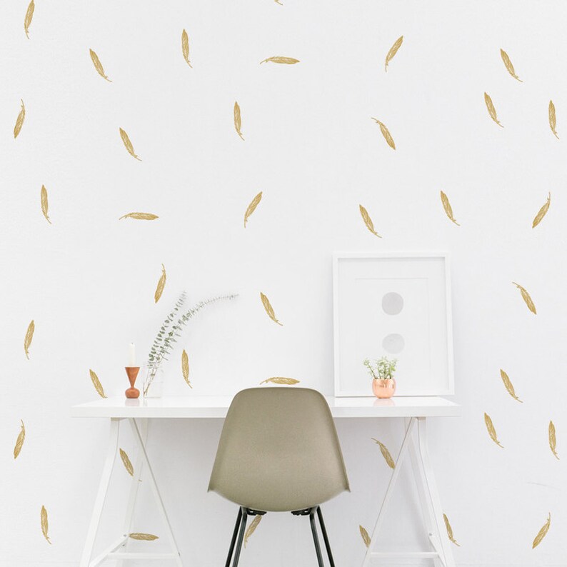 Feather Pattern Wall Decal Repeatable Wall Art Wall Decal | Etsy