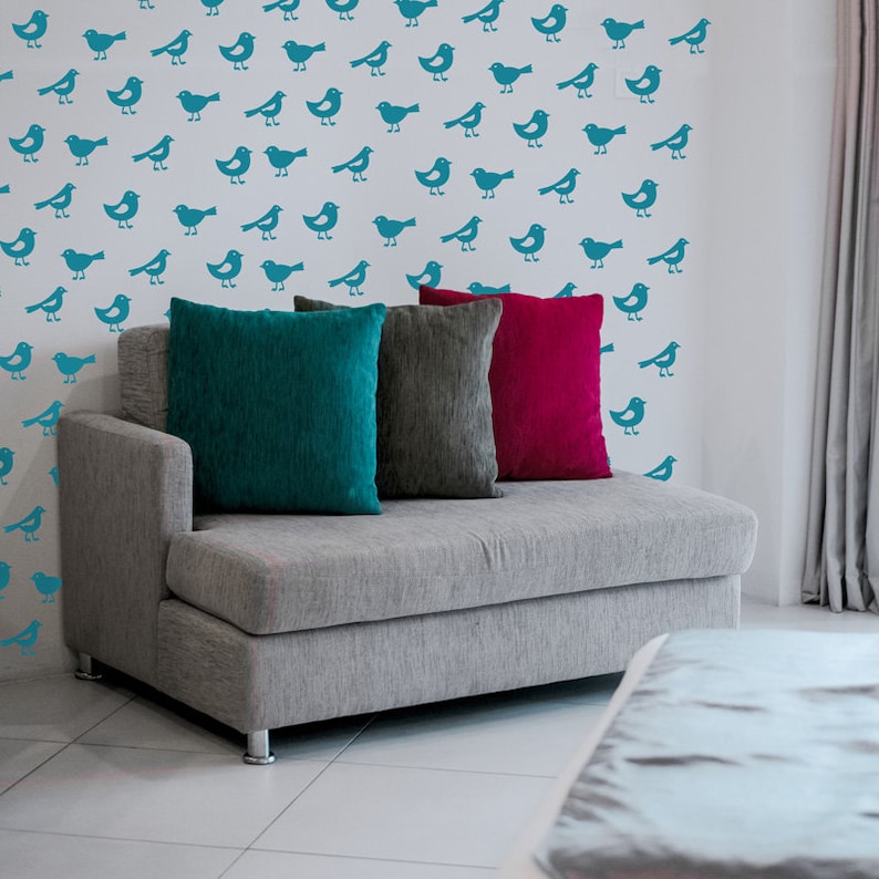 Bird Pattern Decal - Repeatable Wall Decal Custom Vinyl Art Stickers ...