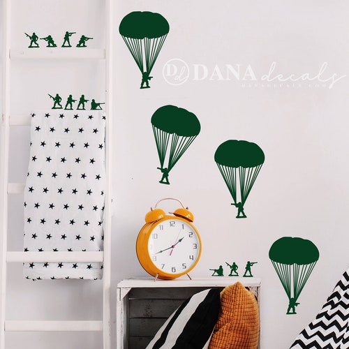 Toy Soldiers Parachute Wall Decal Vinyl Stickers Army Men Kids - Etsy