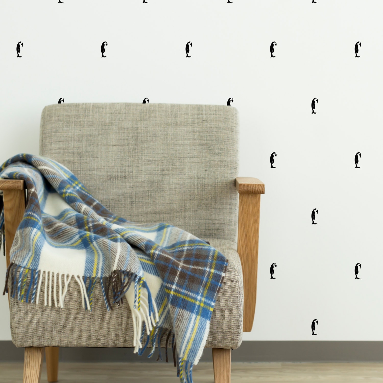 Penguin Tiny Wall Pattern Decal - Animal Decor - Wall Decal Custom ...