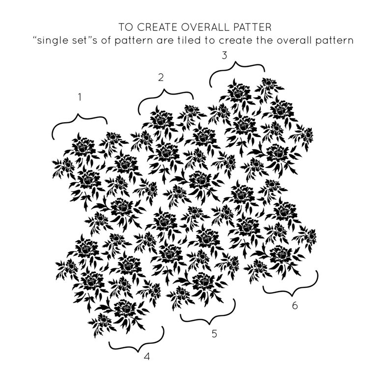 Modern Flowing Floral Pattern - Wall Decal Custom Vinyl Art Stickers - Etsy