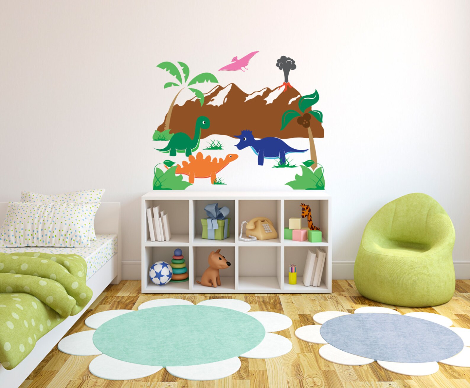 Dinosaur Scene Wall Decal – Custom Vinyl Art Stickers - Etsy