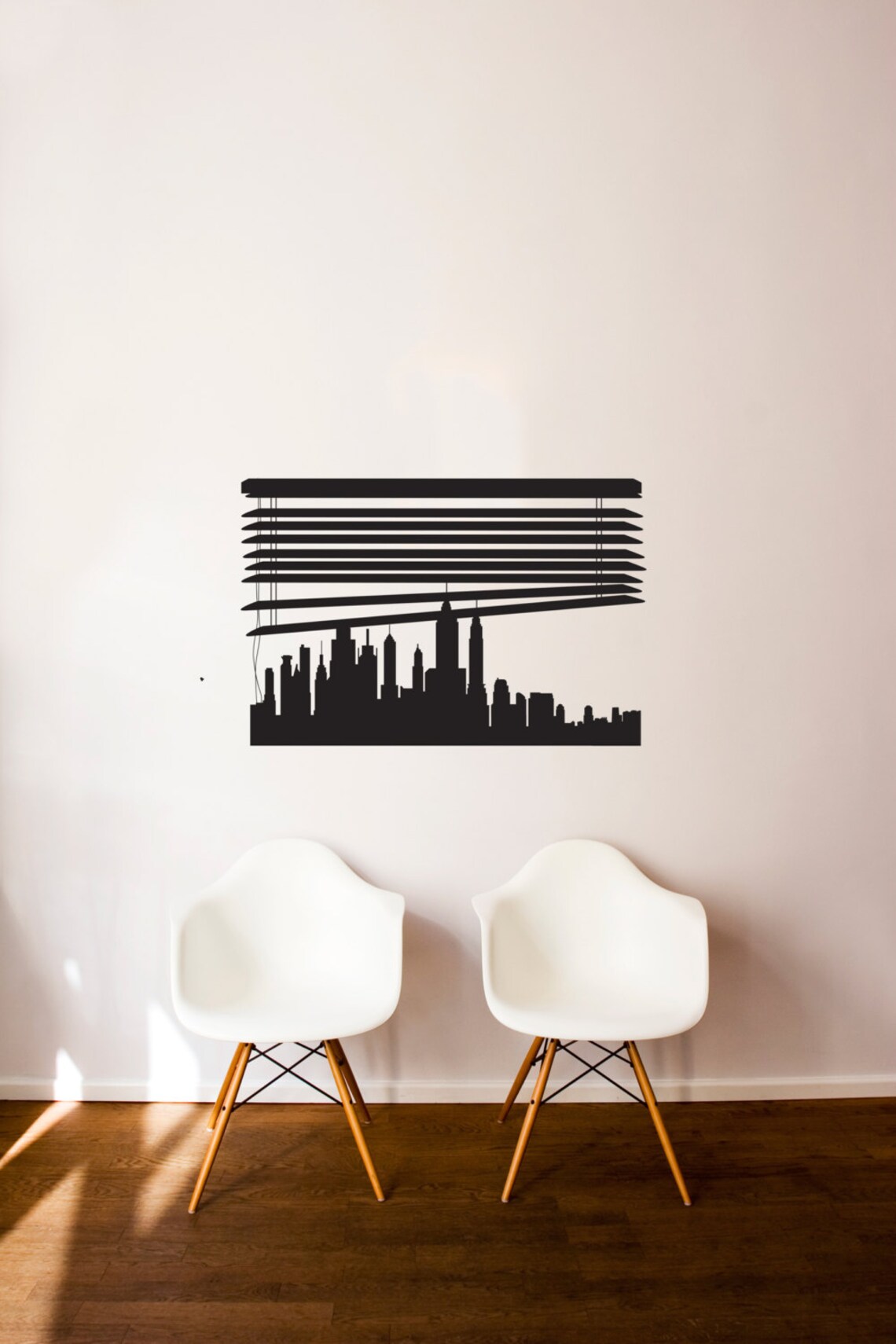Custom Skyline Under Window Blinds - Wall Decal Custom Vinyl Art ...