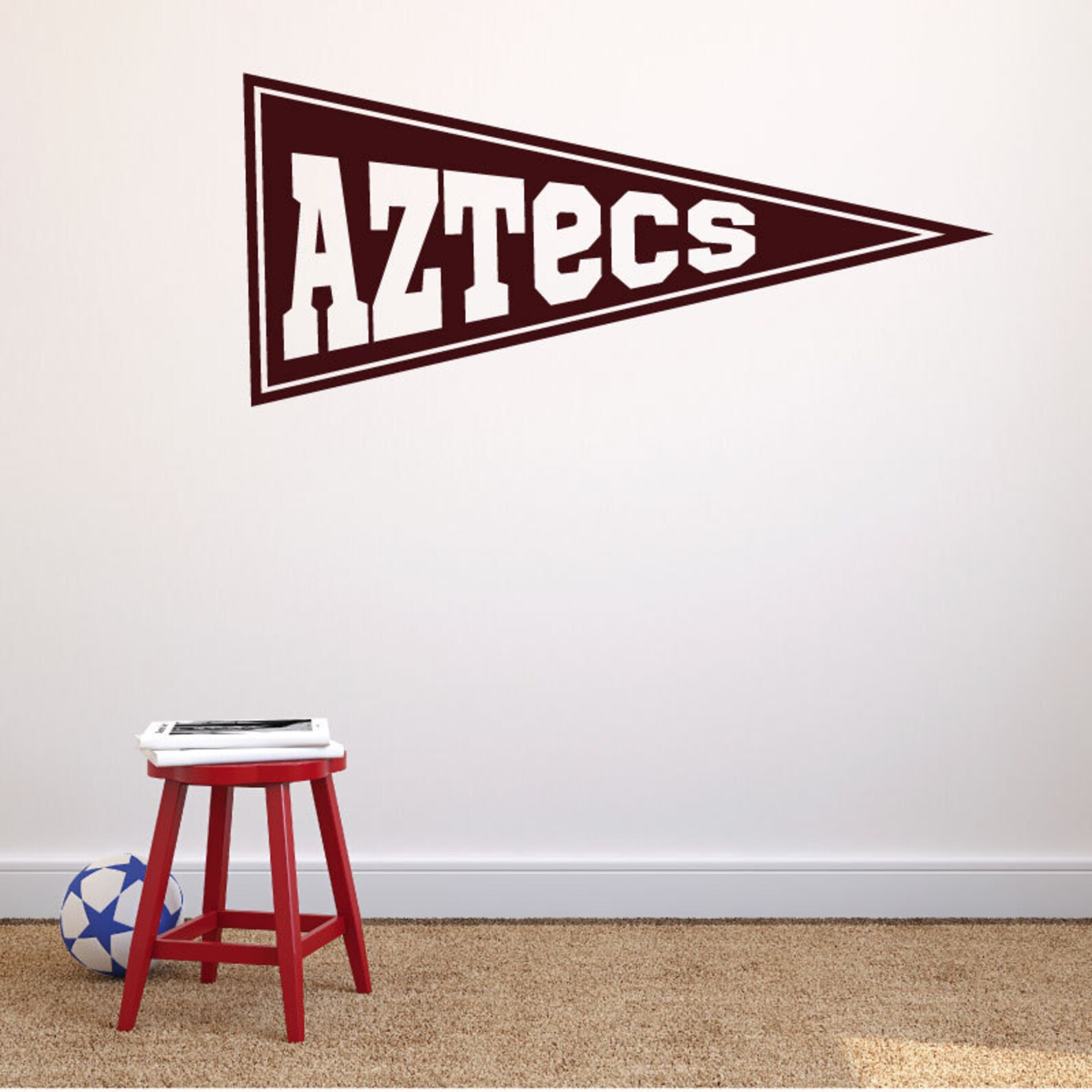Personalized Sports Team Pennant Vinyl Wall Decal - Etsy