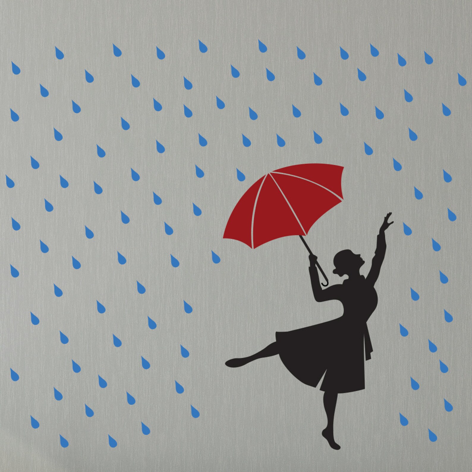 Dancing in the Rain Ballerina With Umbrella -wall Decal Custom Vinyl ...