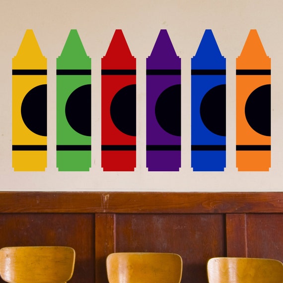 Crayons Wall Decal Custom Vinyl Art Stickers | Etsy