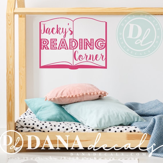 Personalized Reading Corner Book Decal with Name Wall Decal | Etsy