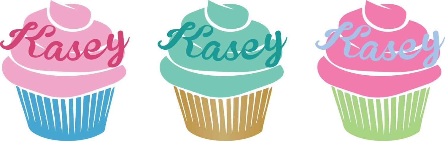 Custom Name Cupcake Wall Decal Custom Vinyl Art Stickers for - Etsy