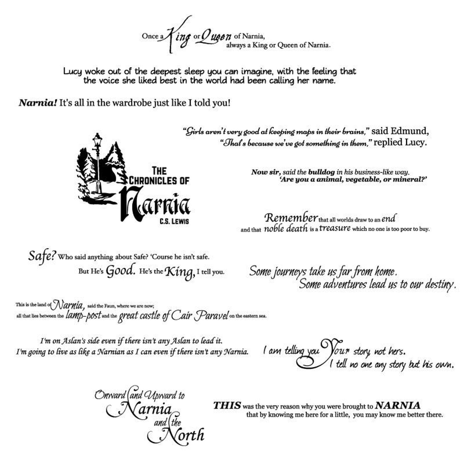 Chronicles of Narnia Quote Collection With Lamp Post Snow Scene - C.S ...