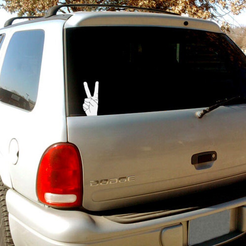 Peace Hand Sign Silhouette - Wall Decal Custom Vinyl Art Stickers - Etsy