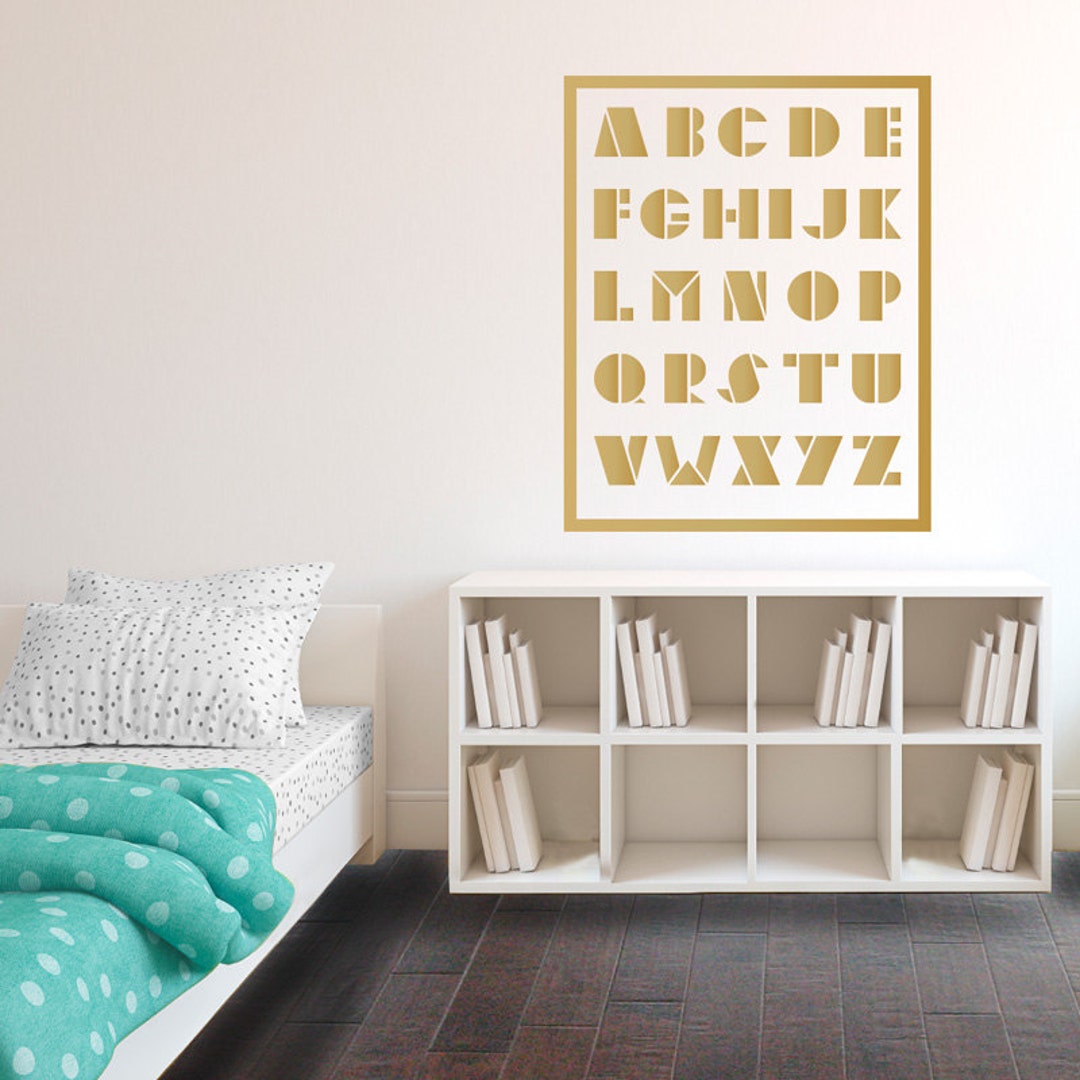 ABC Geometric Alphabet - Vinyl Wall Art Decal Custom Stickers for Kids ...