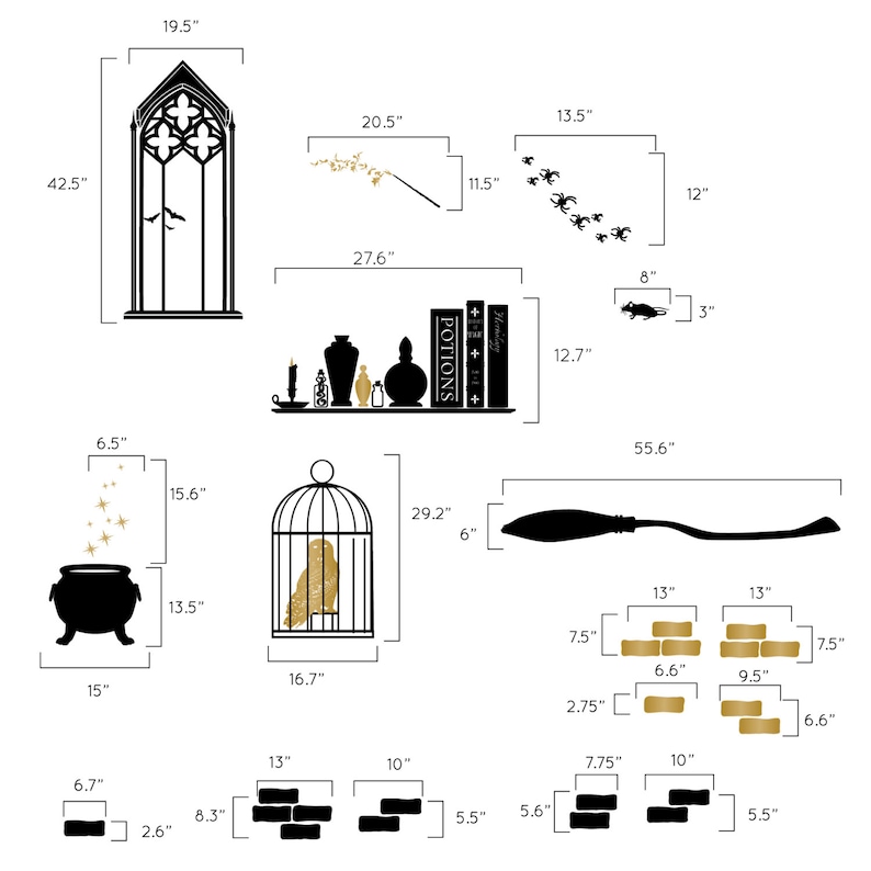 Complete Inspired Wizard's Room Collection Wall Decal - Etsy UK