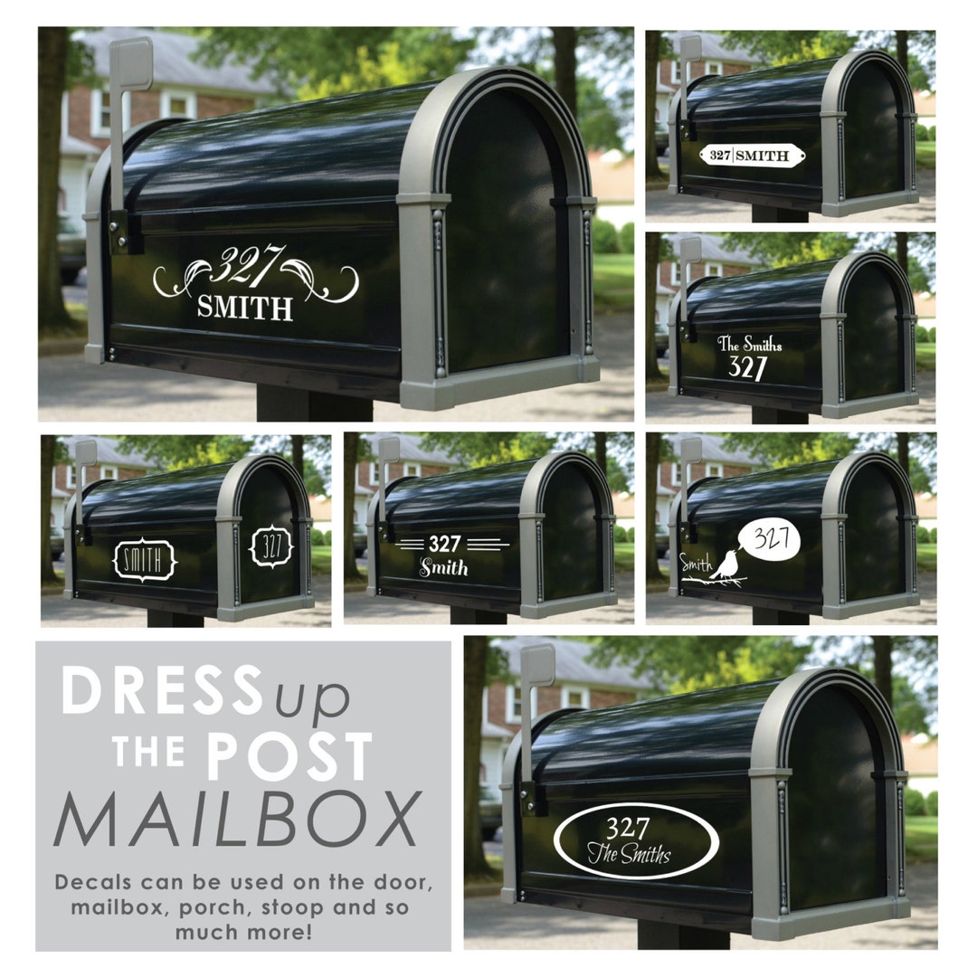 Custom Name and Address Mailbox & Front Door Decal Lettering Stickers ...