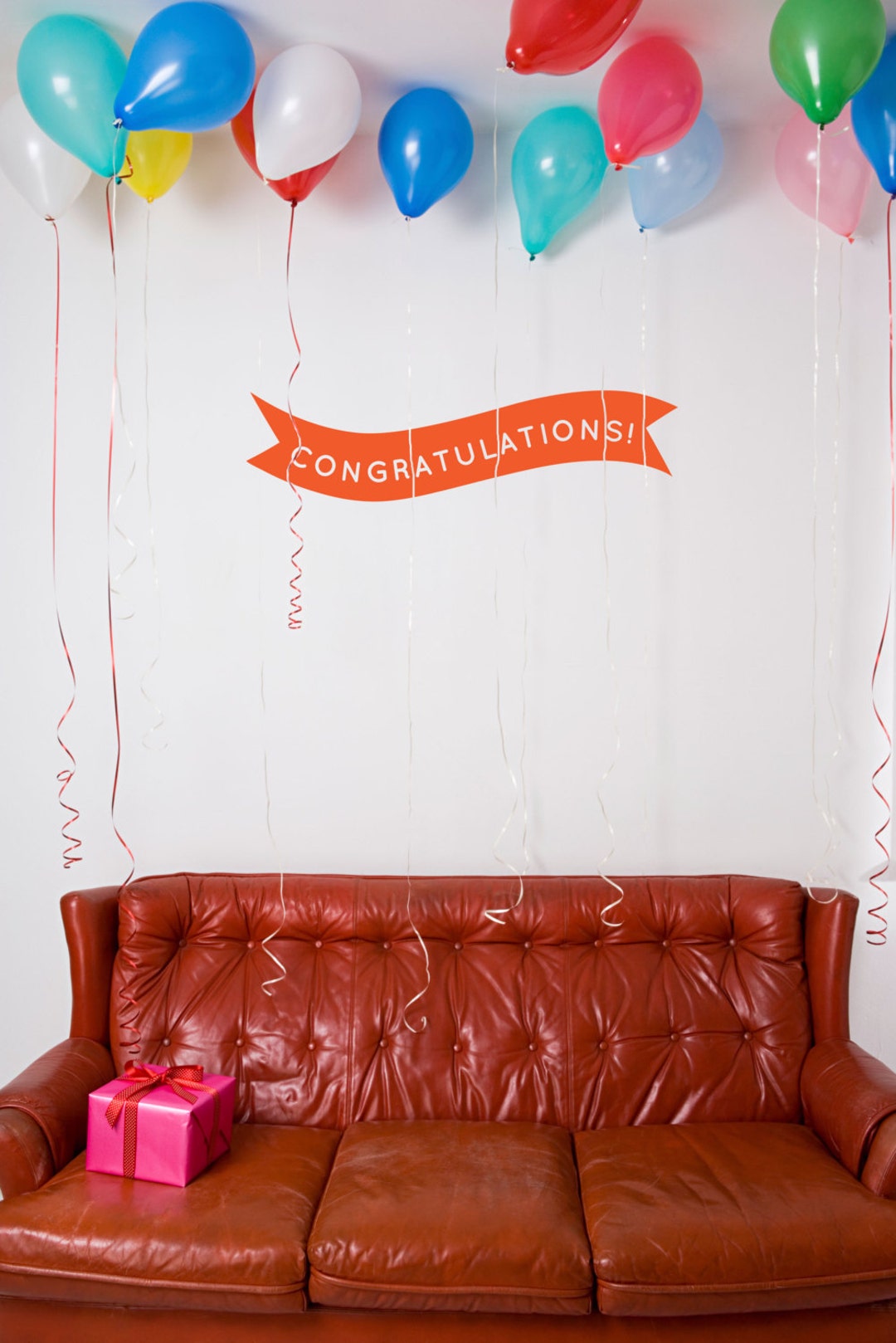 Simple Congratulations Banner - Wall Decal Custom Vinyl Art Stickers - Etsy