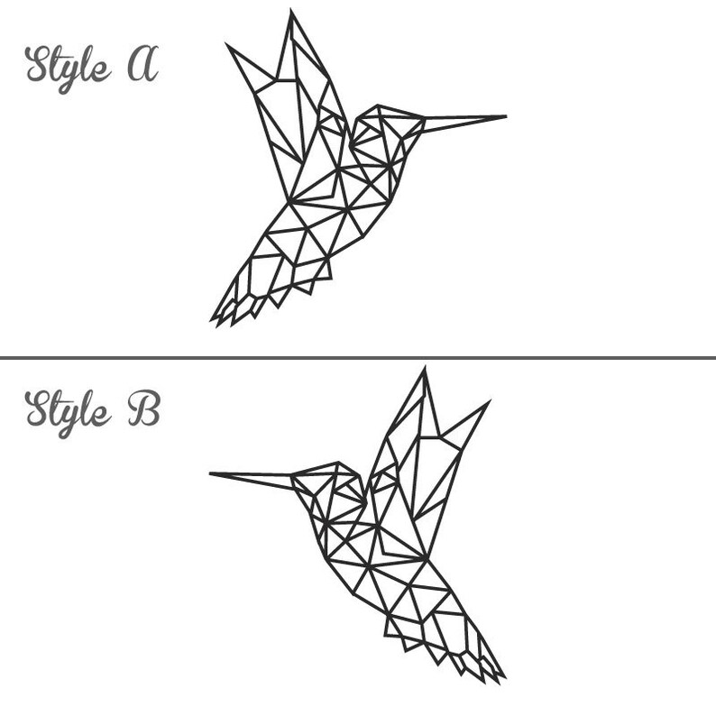 Geometric Hummingbird Vinyl Wall Art Decal Custom Bird - Etsy