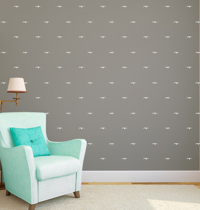 Seagull Tiny Decal Wall Pattern Repeatable Bird Art Animal - Etsy