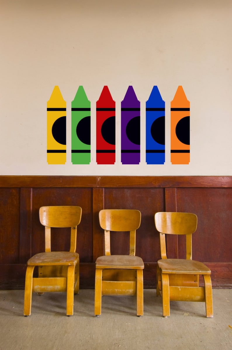 Crayons Wall Decal Custom Vinyl Art Stickers | Etsy