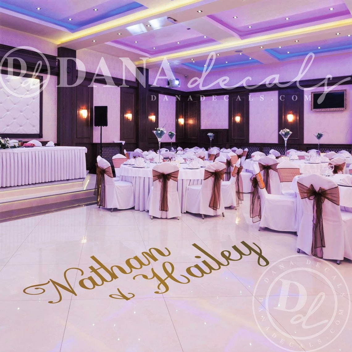 Custom Elegant Script Names Dance Floor Decal - Wedding Venue Decor - Etsy