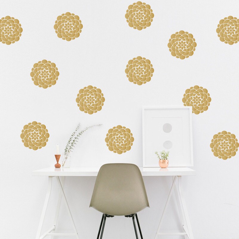 Geometric Flower Wall Pattern Decal Modern Design Wall - Etsy