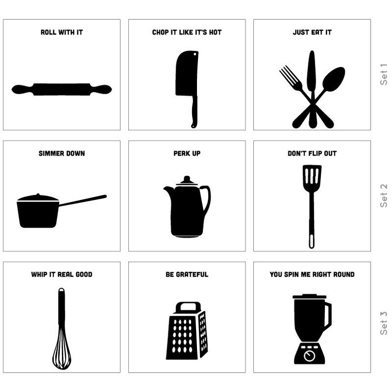 Kitchen Puns - Kitchen Wall Decal Custom Vinyl Art Stickers for Homes ...