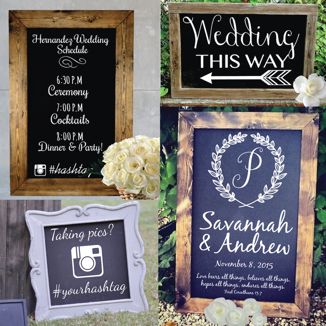 Customized Wedding Signs Typography - Wall Decal Custom Vinyl Art ...