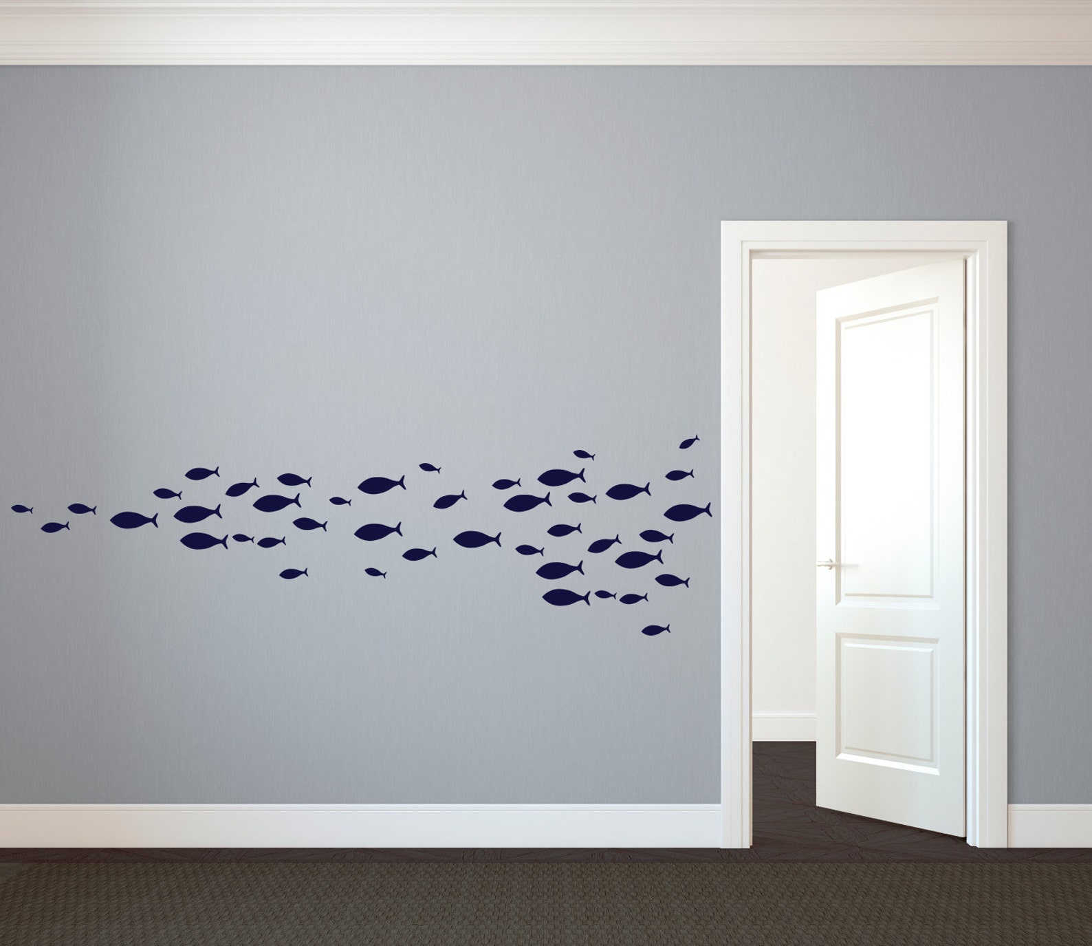 LARGE School of Simple Fish - Wall Decal Custom Vinyl Art Stickers - Etsy
