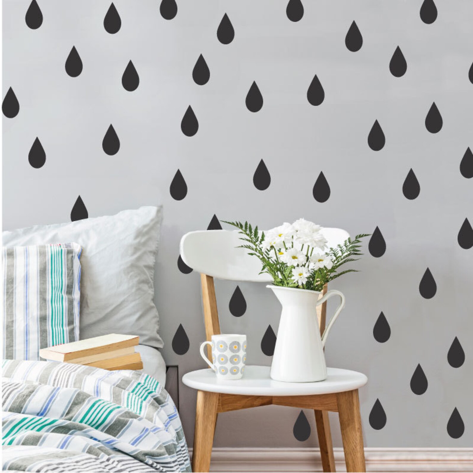 Raindrop Repeatable Pattern Vinyl Wall Decal Raindrop - Etsy