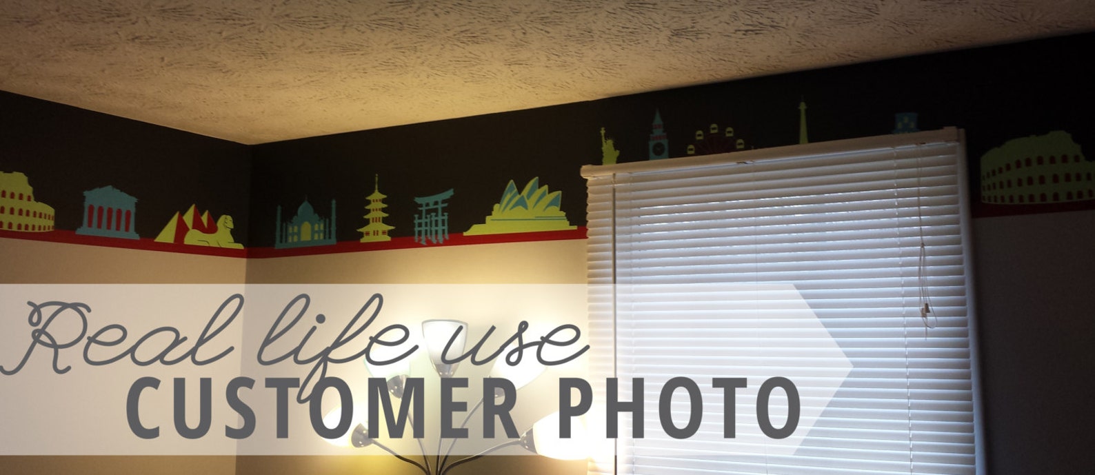 World Landmarks Border 12 Landmarks Wall Decal Custom - Etsy