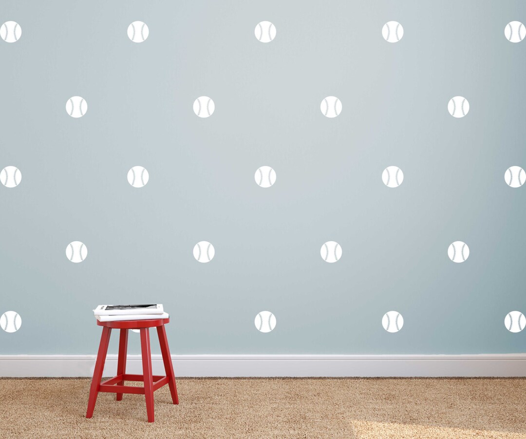 Baseball Pattern Wall Decals – Sports Playroom Decor - Etsy