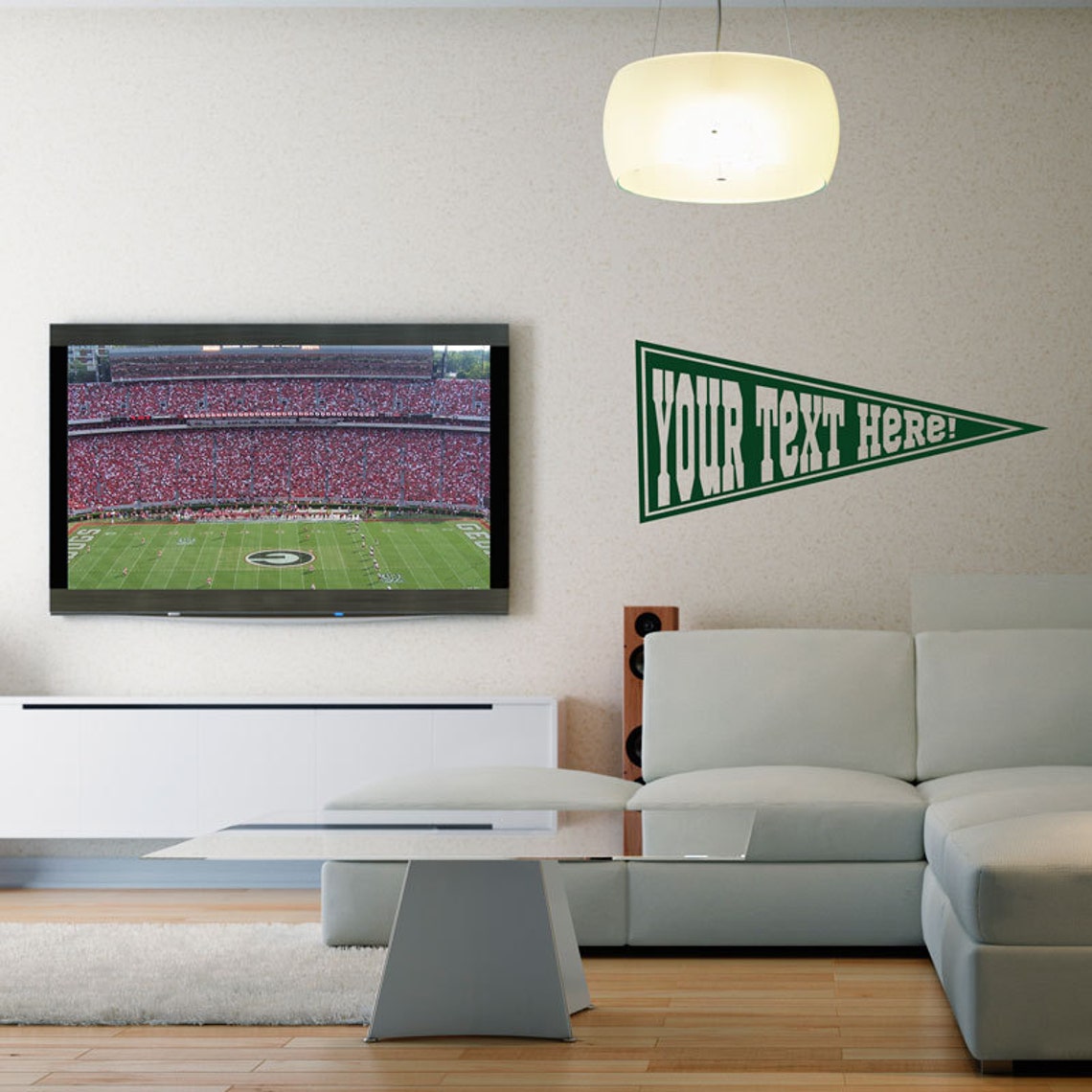 Personalized Sports Team Pennant Vinyl Wall Decal - Etsy
