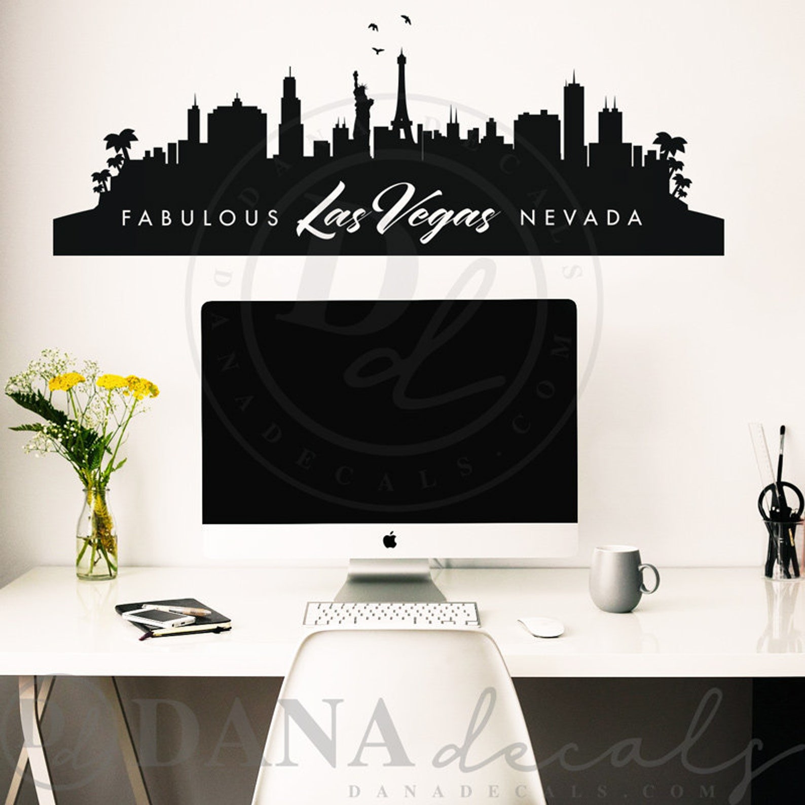 Las Vegas Skyline Vinyl Wall Decal, Casino Decor - Etsy